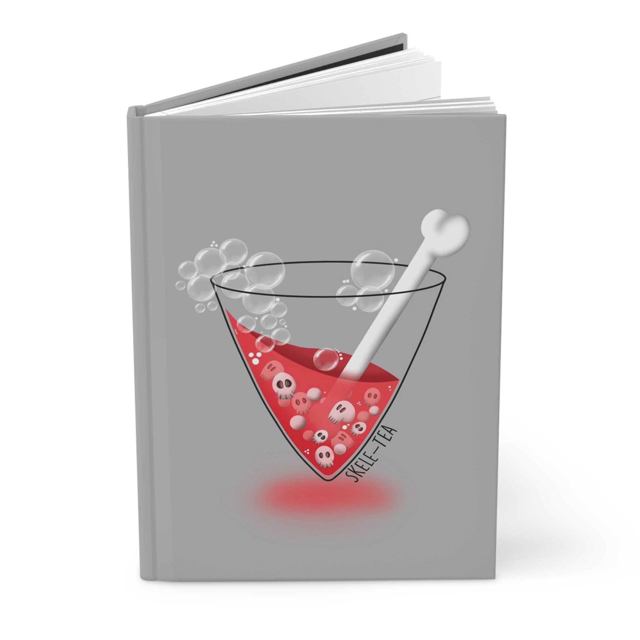 Skele-tea Skull Boba Cute Bubble Tea Matte Hardcover Journal Spooky ...