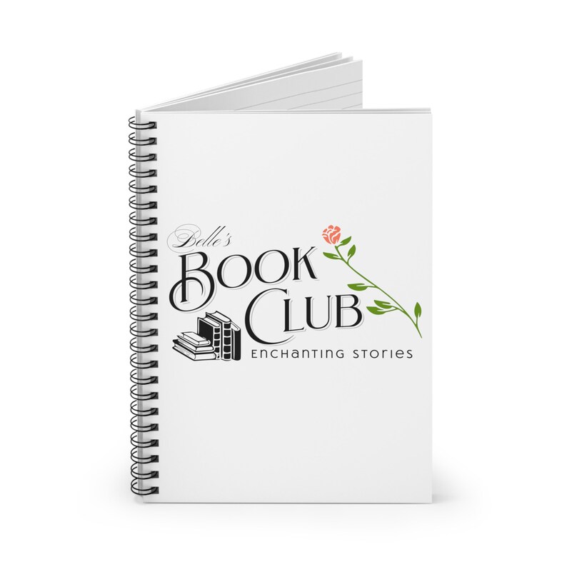 Beauty and the Beast Journal Belles Book Club Lined Spiral Notebook Ruled Line Reading Journal ...