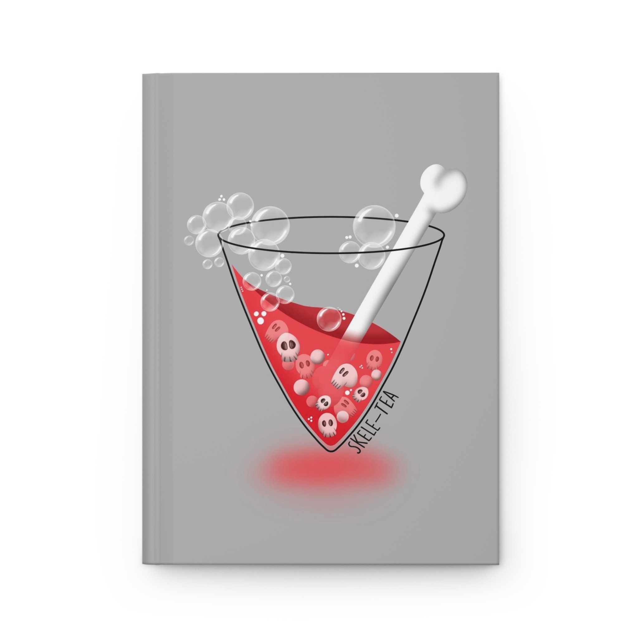 Skele-tea Skull Boba Cute Bubble Tea Matte Hardcover Journal Spooky ...