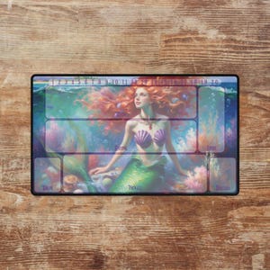 Mermaid Playmat for Lorcana With Zones, Little Mermaid Card Game Desk ...