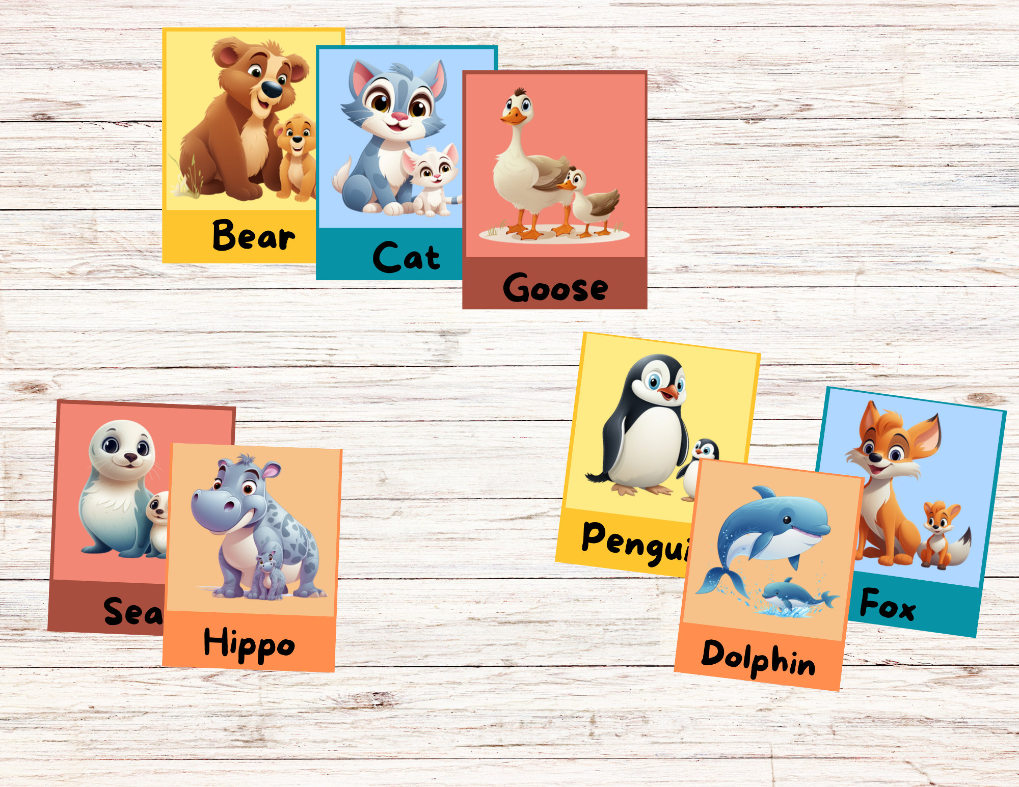 24 PDF Printable DIGITAL Animal Flashcards Montessori Flash - Etsy