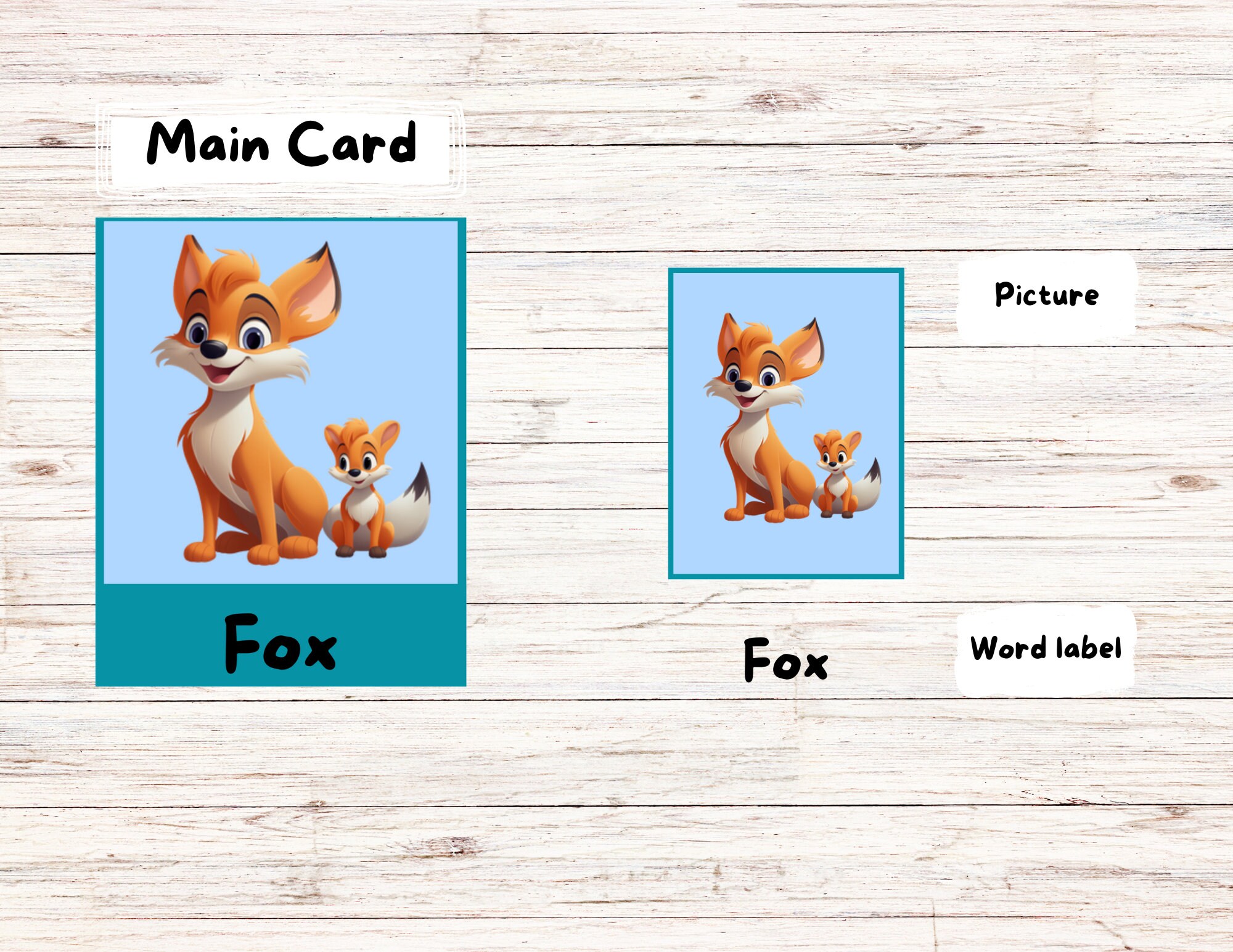 24 PDF Printable DIGITAL Animal Flashcards Montessori Flash - Etsy