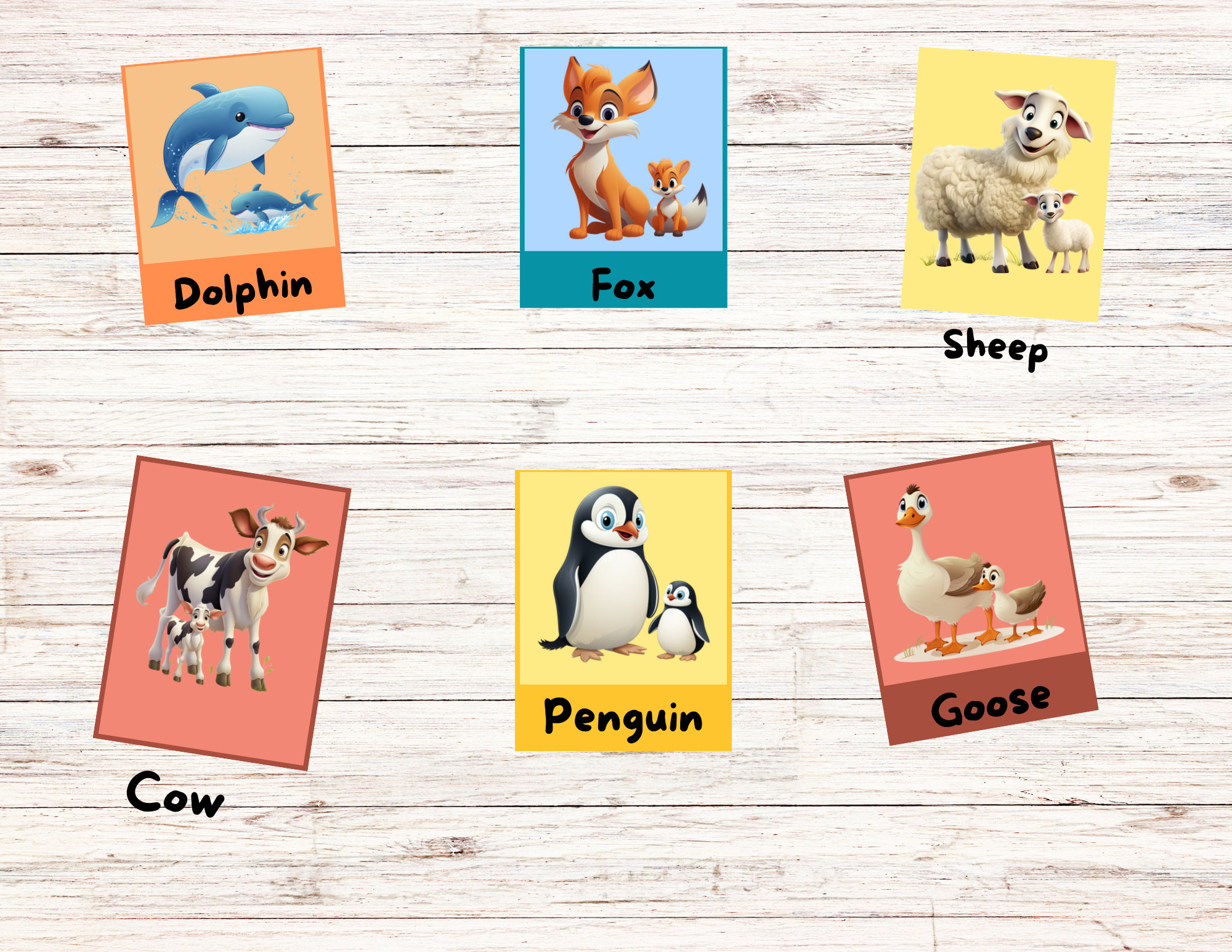 24 PDF Printable DIGITAL Animal Flashcards Montessori Flash - Etsy