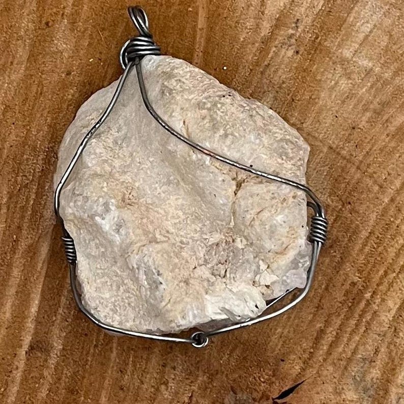 Hand-wrapped Raw Angel Aura Quartz Pendant – Iridescent Crystal Jewelry ...