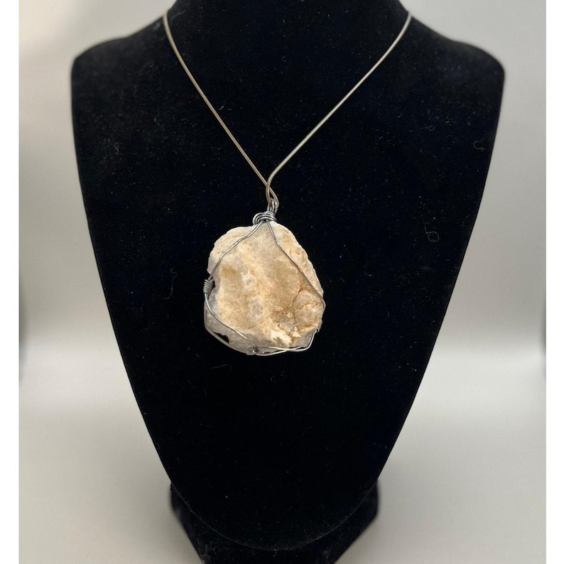 Hand-wrapped Raw Angel Aura Quartz Pendant – Iridescent Crystal Jewelry ...