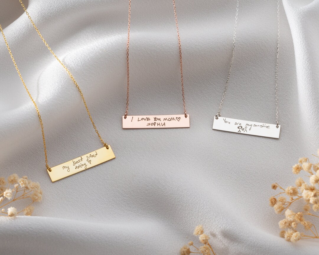 Personalized Necklace . Custom Handwriting Necklace . Handwritten ...
