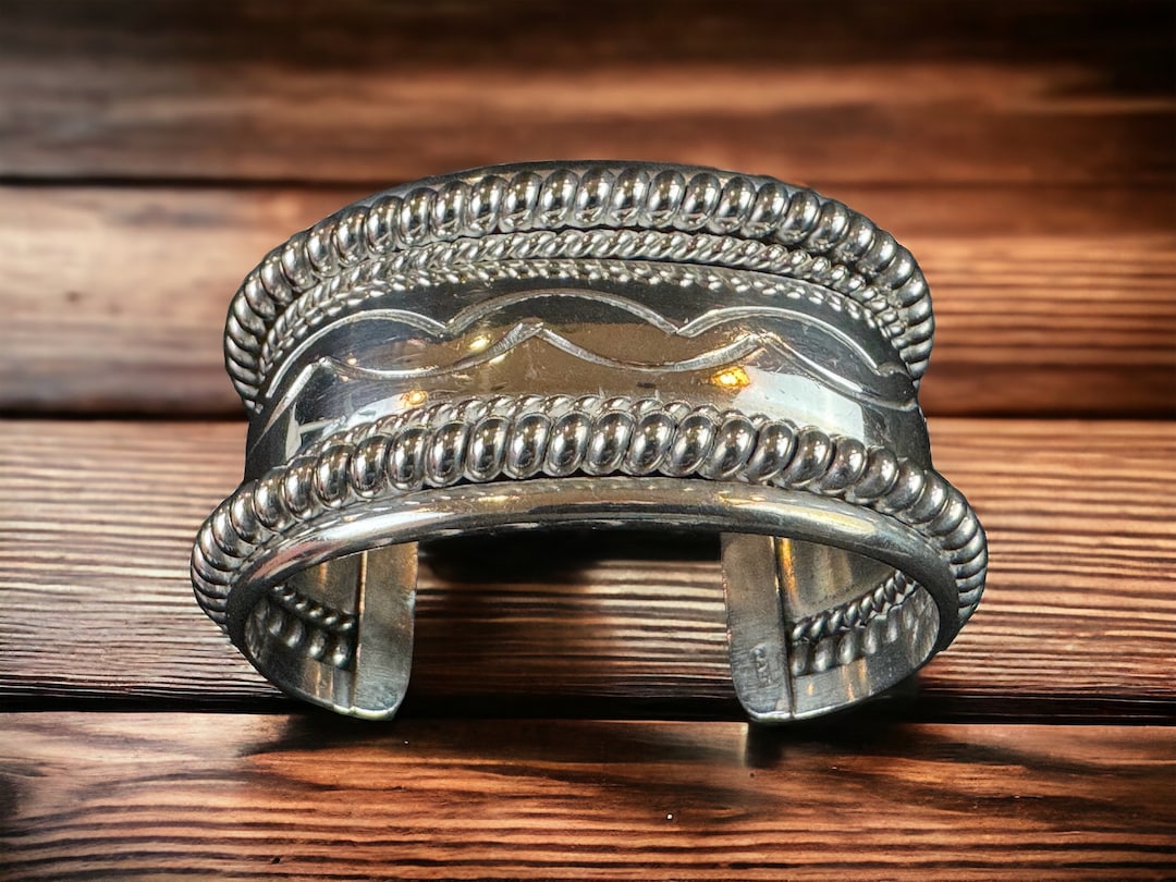 Navajo Franklin and Verna Tahe Sterling Silver Cuff Bracelet - Etsy