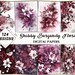 Big Bundle Burgundy Floral Digital Paper, Abstract Burgundy Watercolor ...