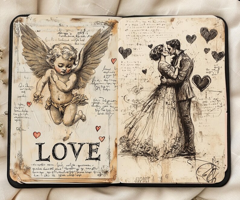 Vintage Valentine’s Day Love Journal Pages | Romantic Printable Sheets ...