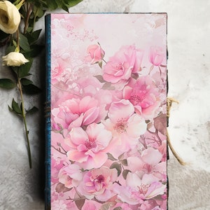 Pastel Pink Floral Digital Paper - Blush Rose Watercolor Scrapbook ...