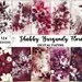 Big Bundle Burgundy Floral Digital Paper, Abstract Burgundy Watercolor ...