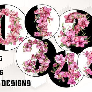 Pink Floral Numbers Clipart Set, Floral Prints, Printable Watercolor ...