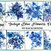 Indigo Blue Flowers PNG, Watercolor Blue Floral Clipart Bundle, Wedding ...