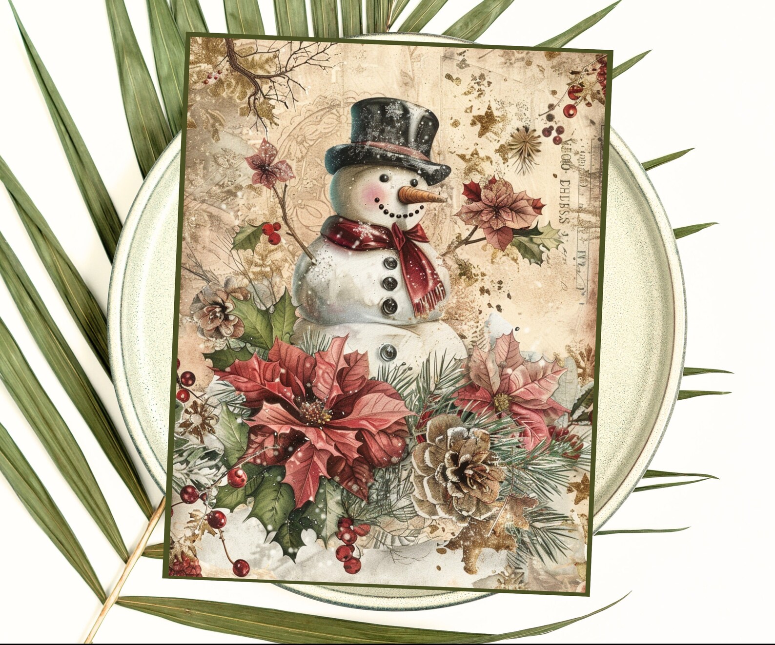 Vintage Christmas Printable Paper Bundle | Shabby Junk Journal Pages ...
