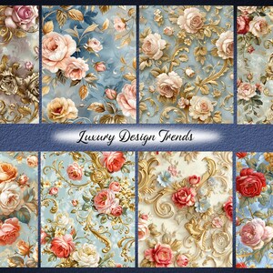 Vintage Baroque Roses Journaling Papers - Digital Prints for Junk ...