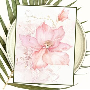 Boho Pink Floral Digital Paper Bundle | Watercolor Scrapbook Pages | A4 ...