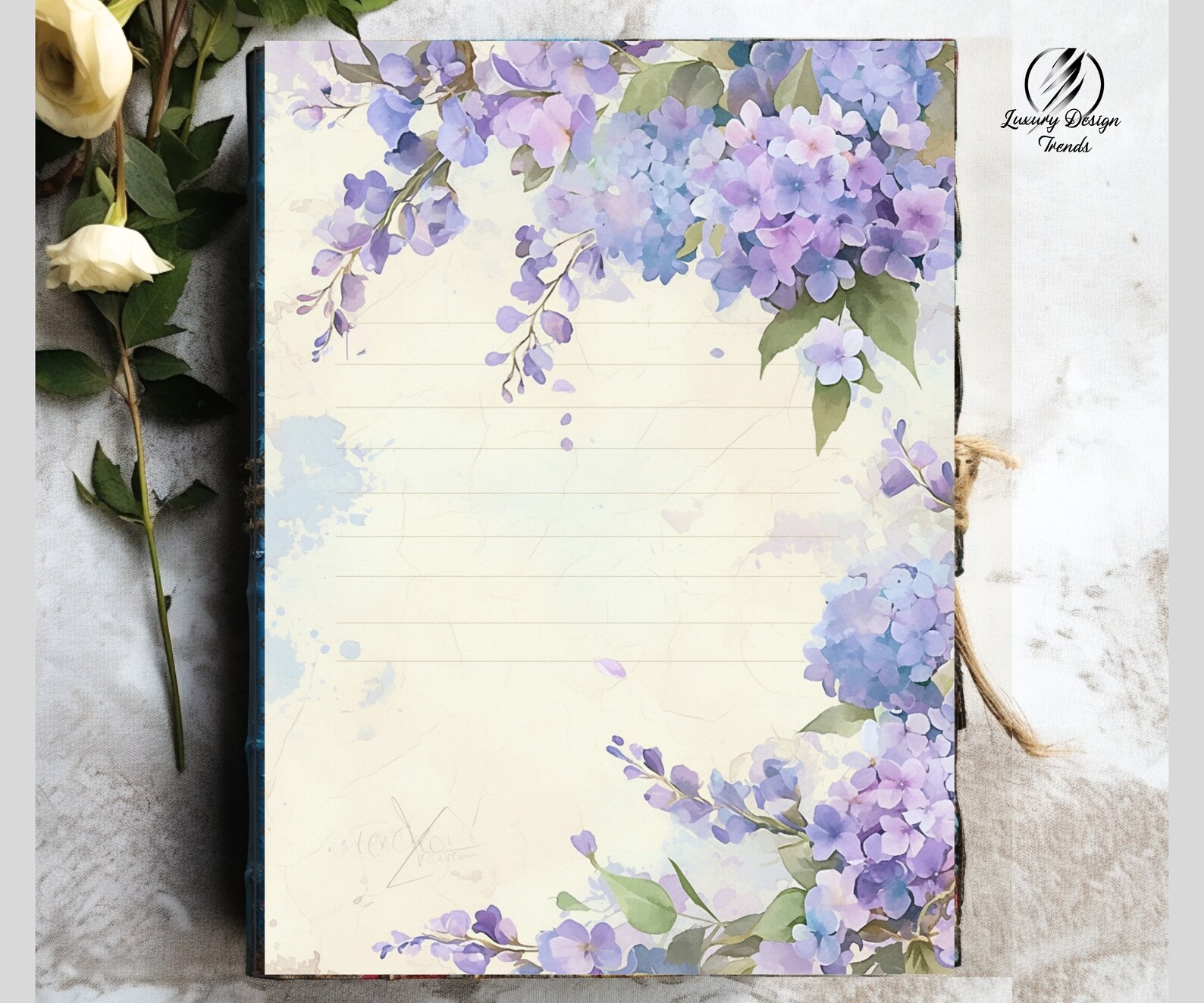 Blank Lined Journal Pages Big Bundle - Romantic Basic Junk Journal Kit ...