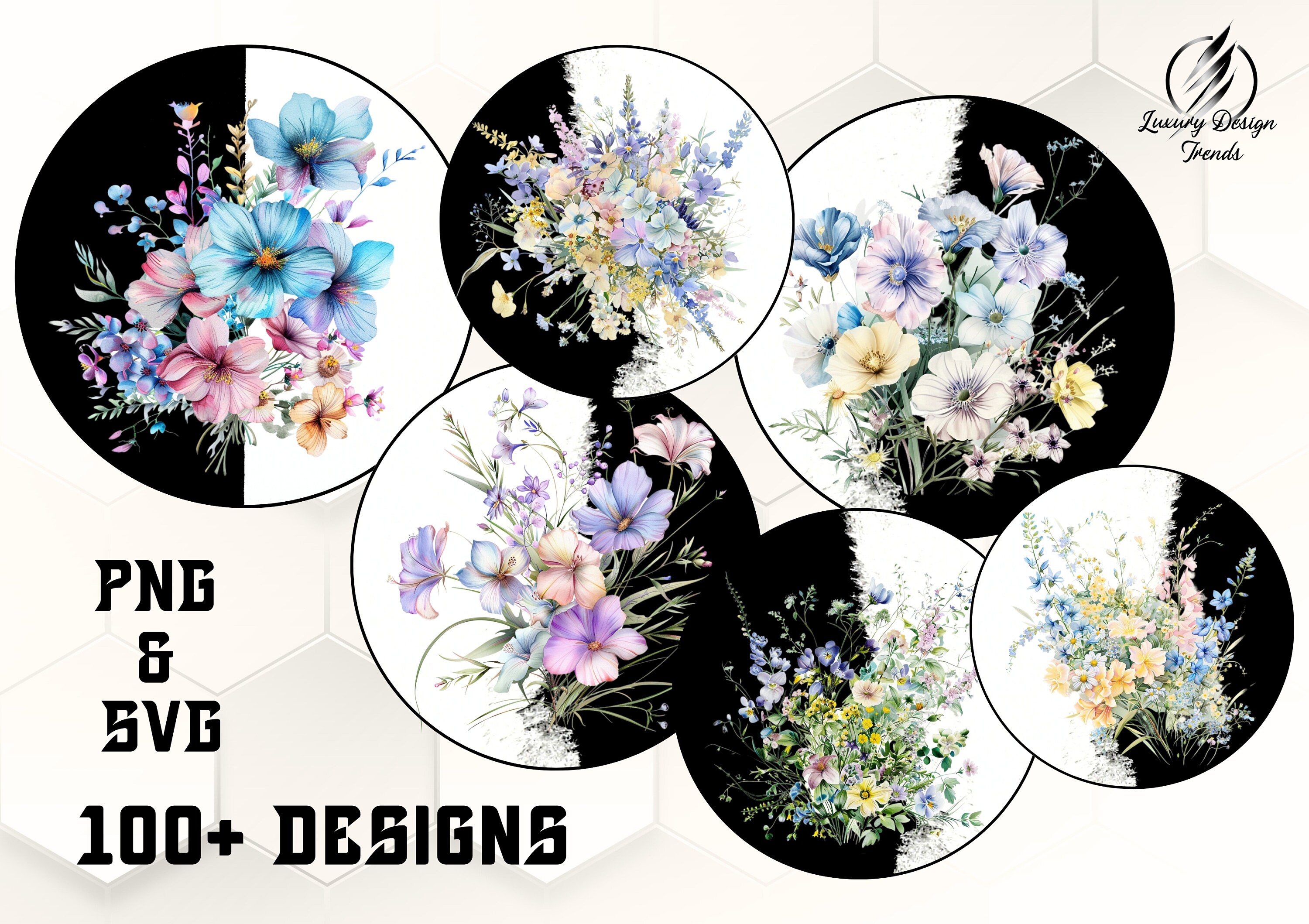 Watercolor Wildflower Clipart Bundle, Floral Clip Art Set, Spring ...