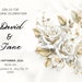 White and Gold Floral Clipart - Floral Watercolor Clipart - Wedding PNG ...