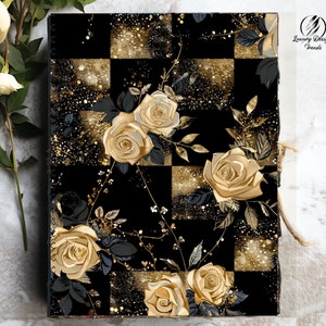 Black & Gold Digital Paper Bundle | Classic, Abstract Floral, Damask ...