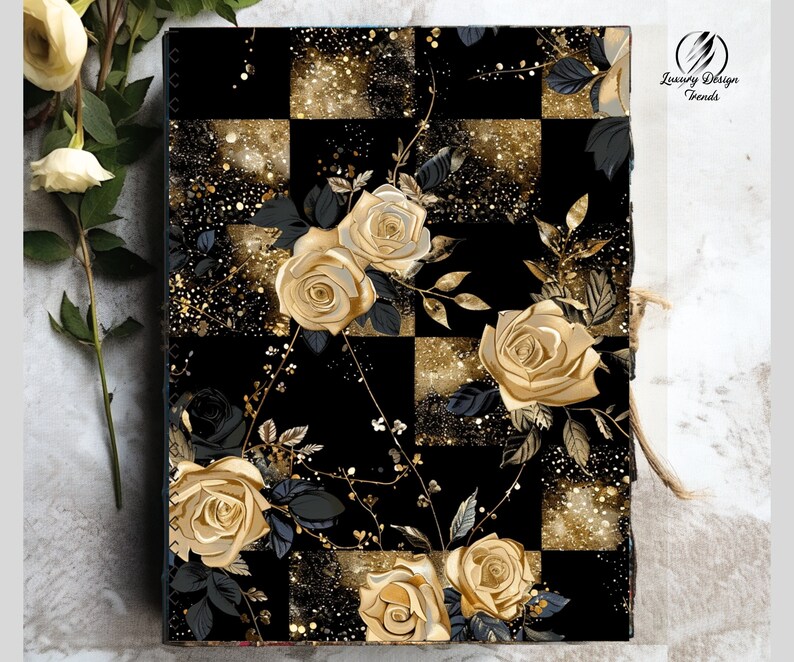 Black & Gold Digital Paper Bundle | Classic, Abstract Floral, Damask ...