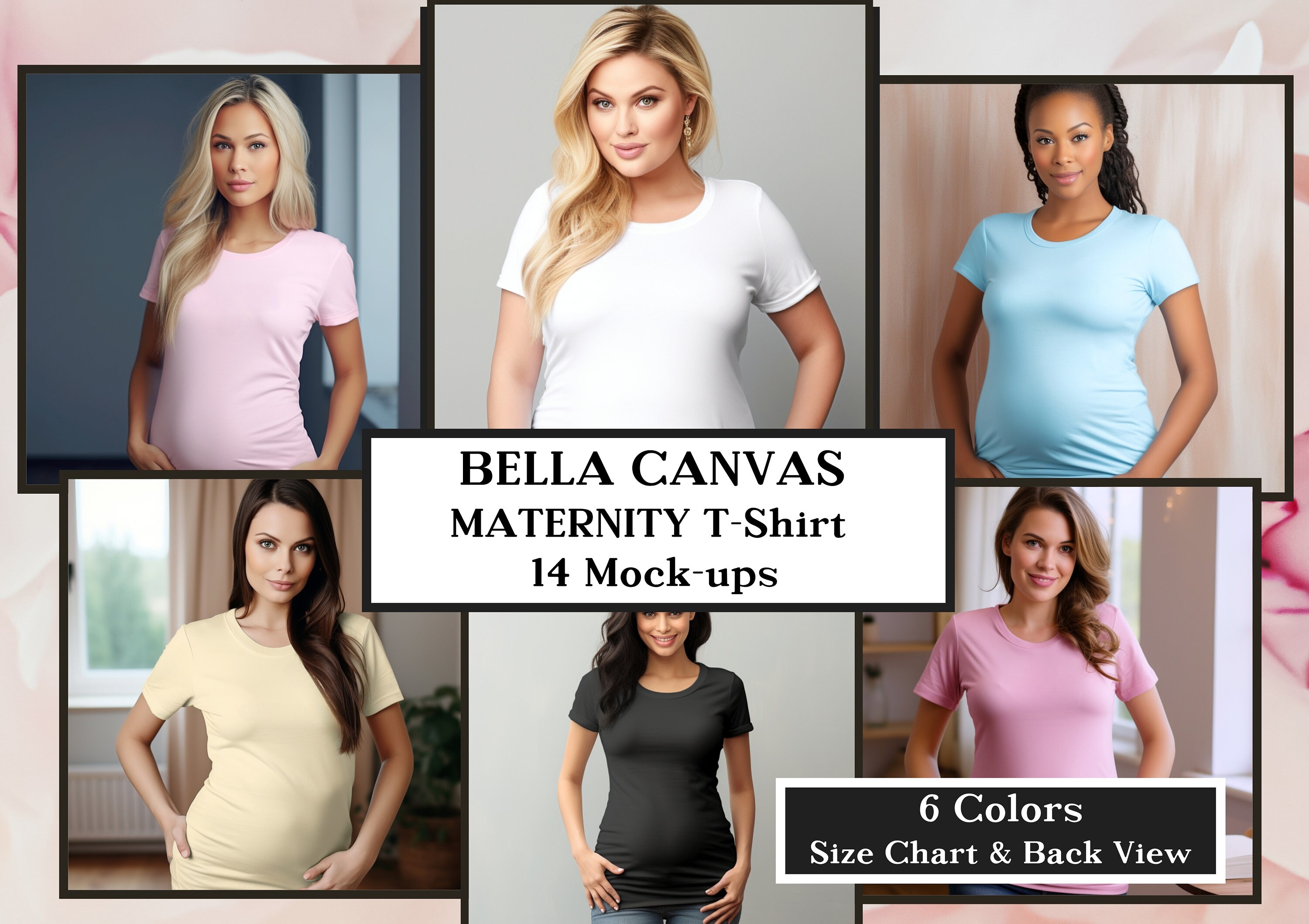 Maternity Mockup Bundle | Pregnancy Mockup | Bella Canvas 3001 Mockup ...