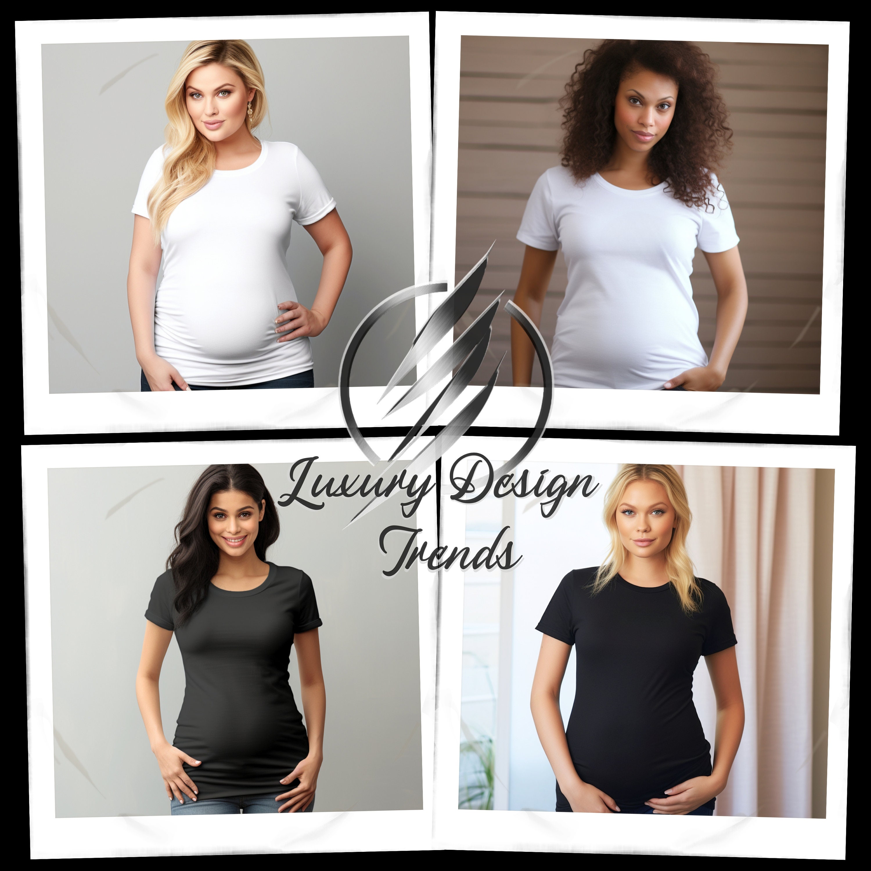 Maternity Mockup Bundle | Pregnancy Mockup | Bella Canvas 3001 Mockup ...
