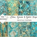 Blue, Green & Gold Digital Paper Bundle | Turquoise Classic, Abstract ...