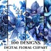 Indigo Blue Flowers PNG, Watercolor Blue Floral Clipart Bundle, Wedding ...