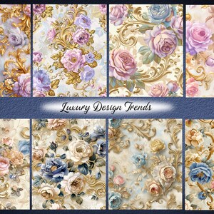 Vintage Baroque Roses Journaling Papers - Digital Prints for Junk ...