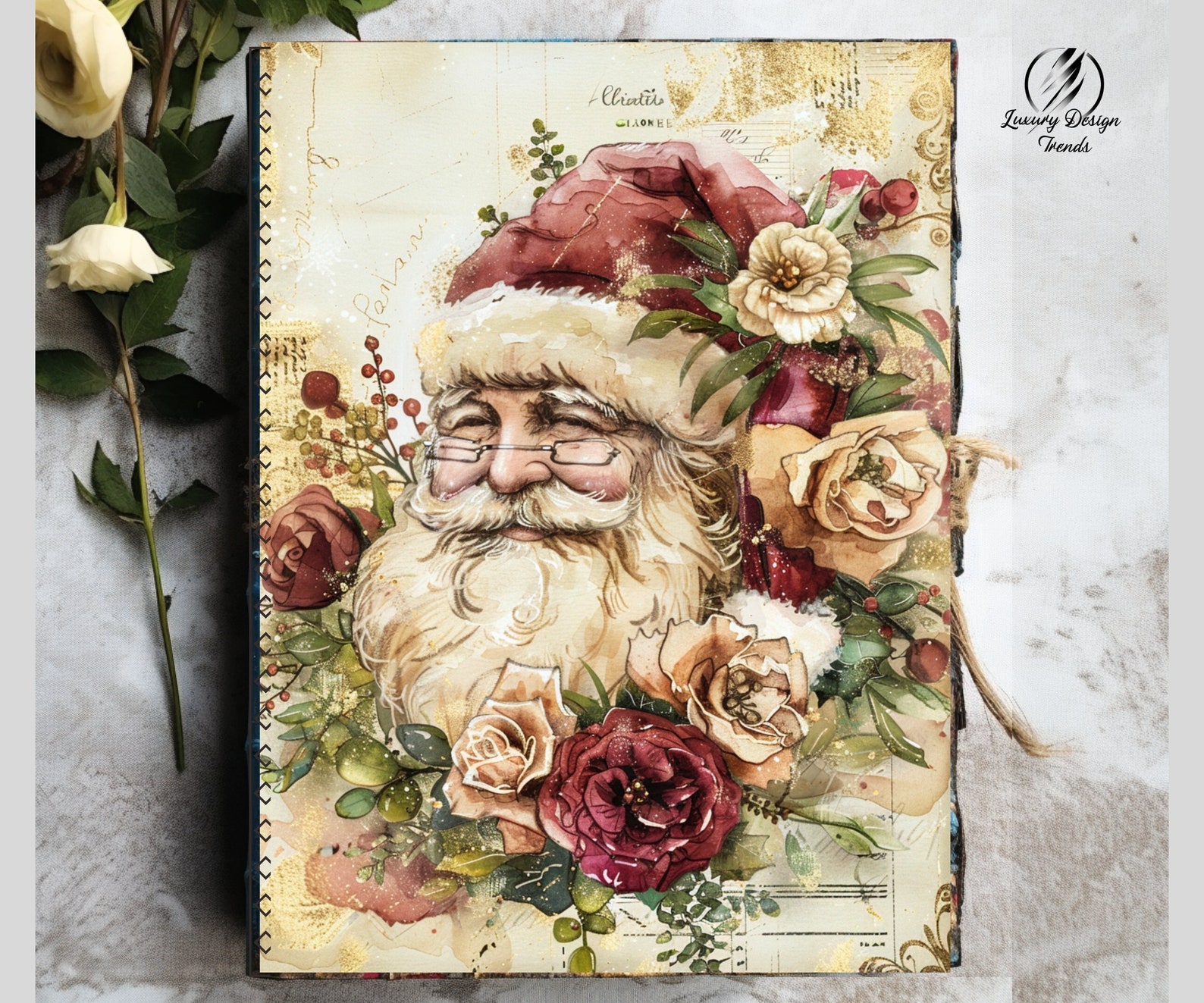 Vintage Christmas Printable Paper Bundle | Shabby Junk Journal Pages ...
