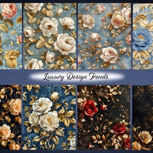 Vintage Baroque Roses Journaling Papers - Digital Prints for Junk ...
