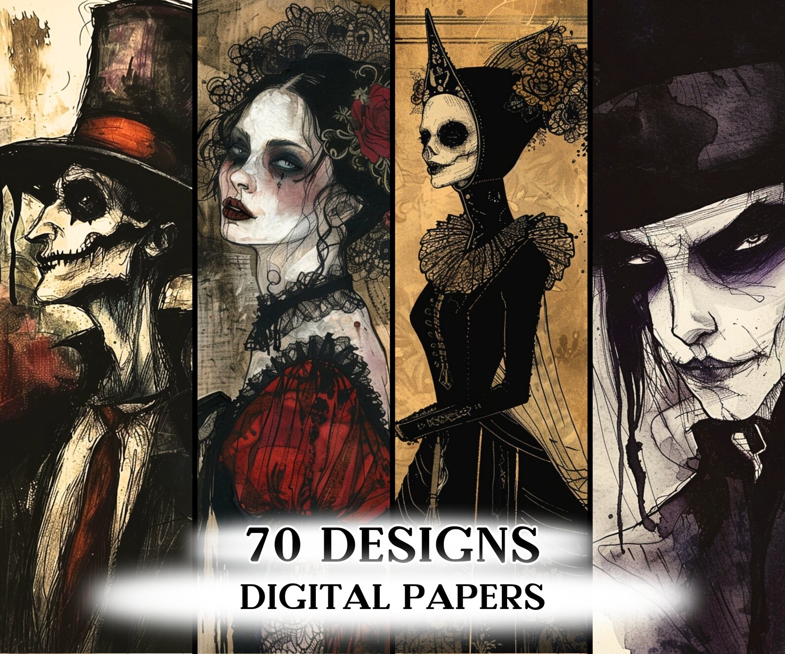 Spooky Macabre Folk Art Junk Journal, Volume 2 | Haunted Skeletons ...