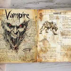 Halloween Vintage Monster Journal Pages | 70 Urban Legends and ...