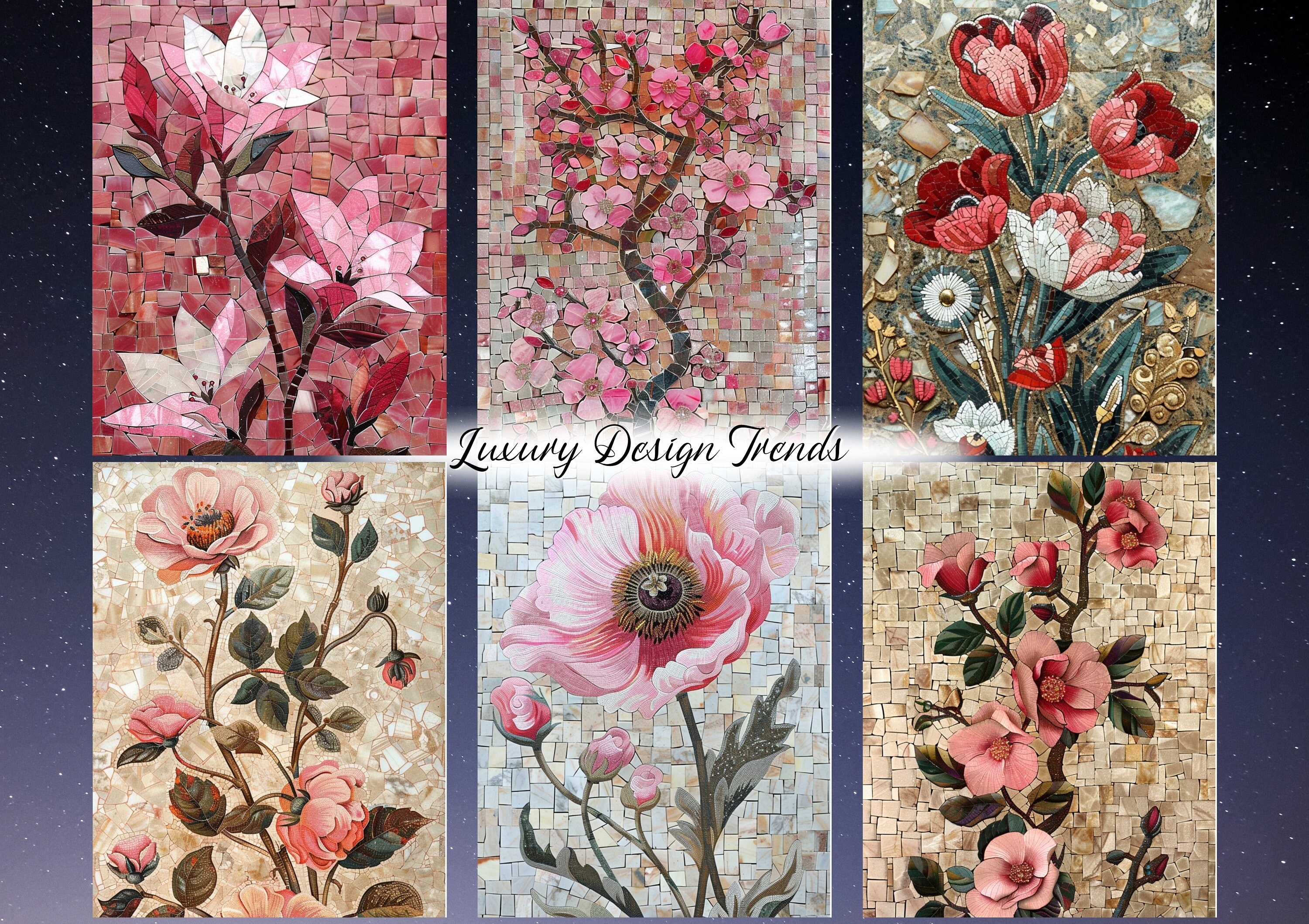 Byzantine Floral Mosaics Digital Paper Pack - Printable Crafts for Junk ...