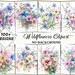 Watercolor Wildflower Clipart Bundle, Floral Clip Art Set, Spring ...