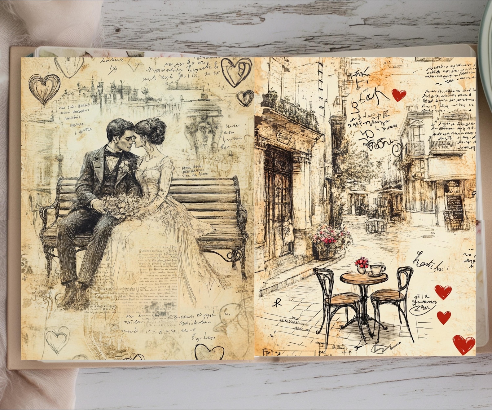 Vintage Valentine’s Day Love Journal Pages | Romantic Printable Sheets ...