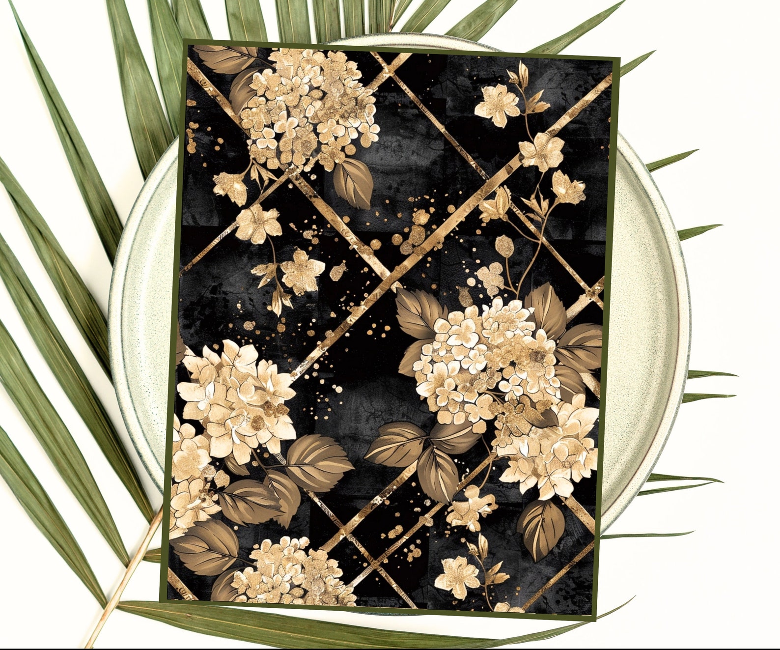 Black & Gold Digital Paper Bundle | Classic, Abstract Floral, Damask ...