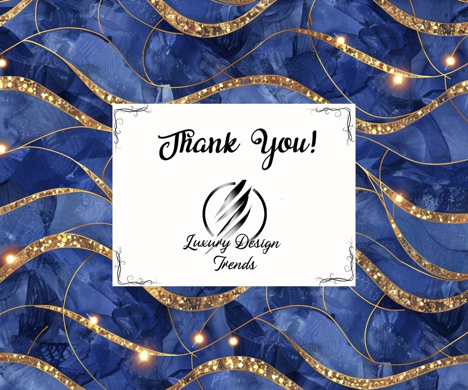 Printable Royal Blue & Gold Paper Bundle, Abstract, Asymmetric, Damask ...