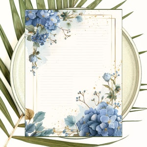 Blank Lined Blue Journal Pages Bundle - Junk Journal Kit - Basic ...