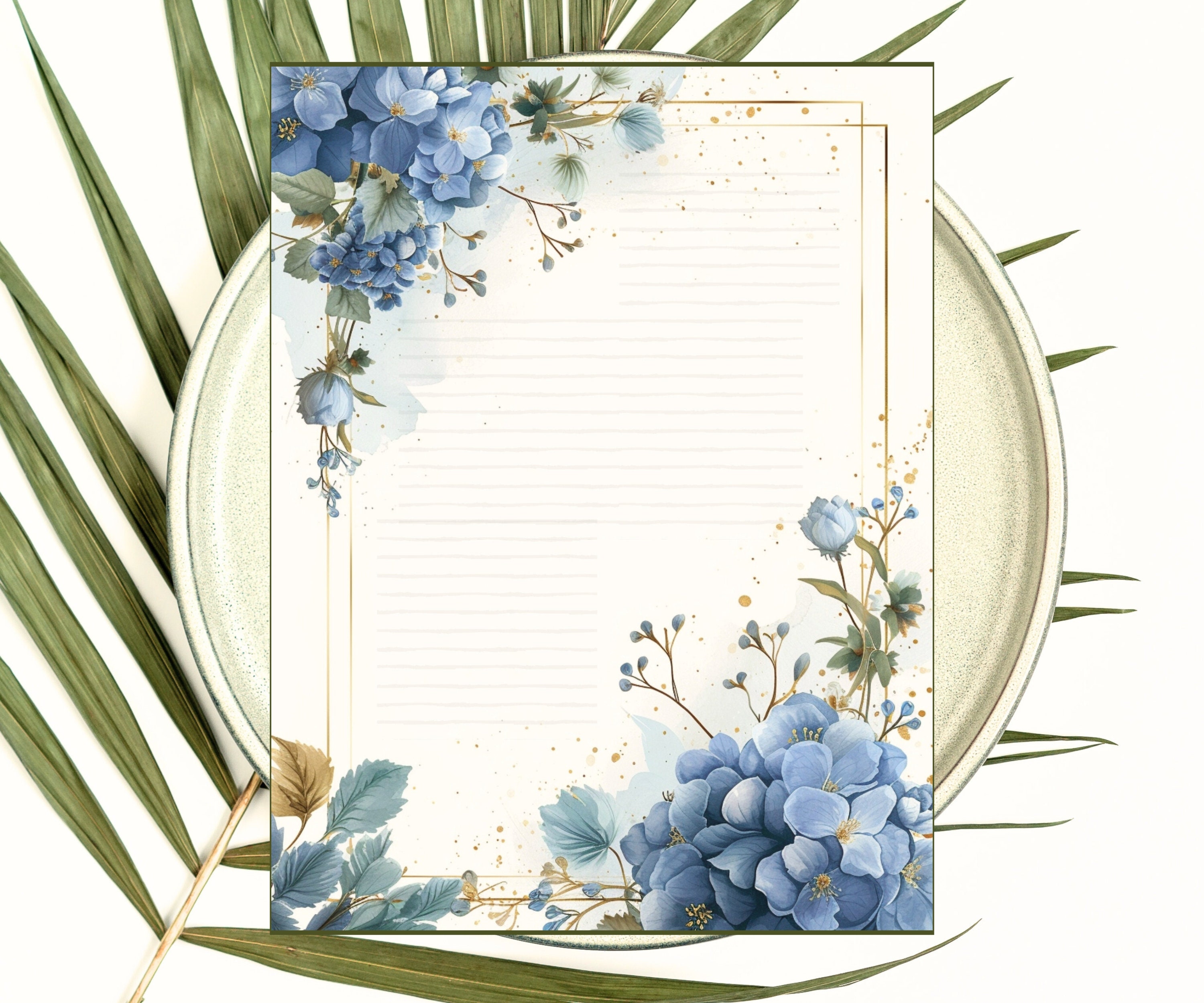 Blank Lined Blue Journal Pages Bundle - Junk Journal Kit - Basic ...