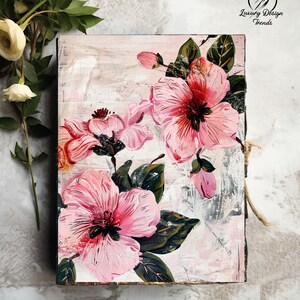Junk Journal Printable Pink Flowers Papers, Vintage Journal Pages, Junk ...