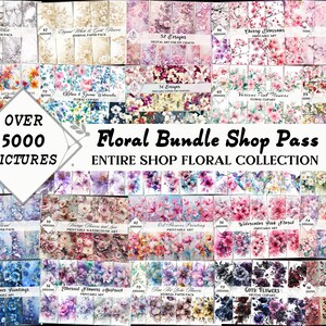 Lifetime Entire Floral Shop Bundle, 5000+ Clipart, PNG, Junk Journal ...