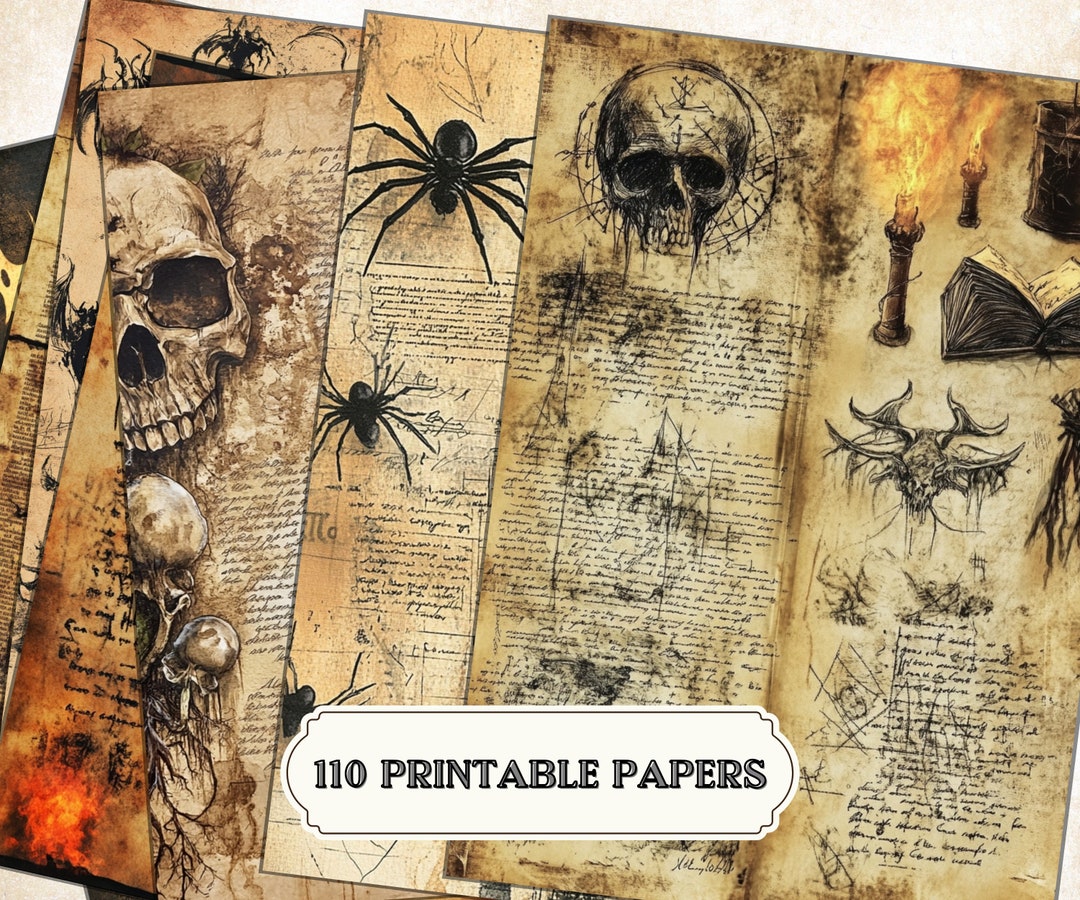 Halloween Witchcraft Journal Pages | Vintage Grimoire & Spellbook ...