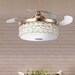 Modern Retractable Ceiling Fan With Bluetooth Speaker and Crystal ...