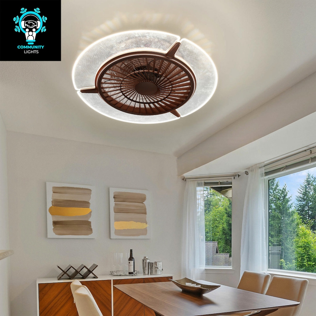 Versatile 22-inch Ceiling Fan With LED Lights and Color-changing ...