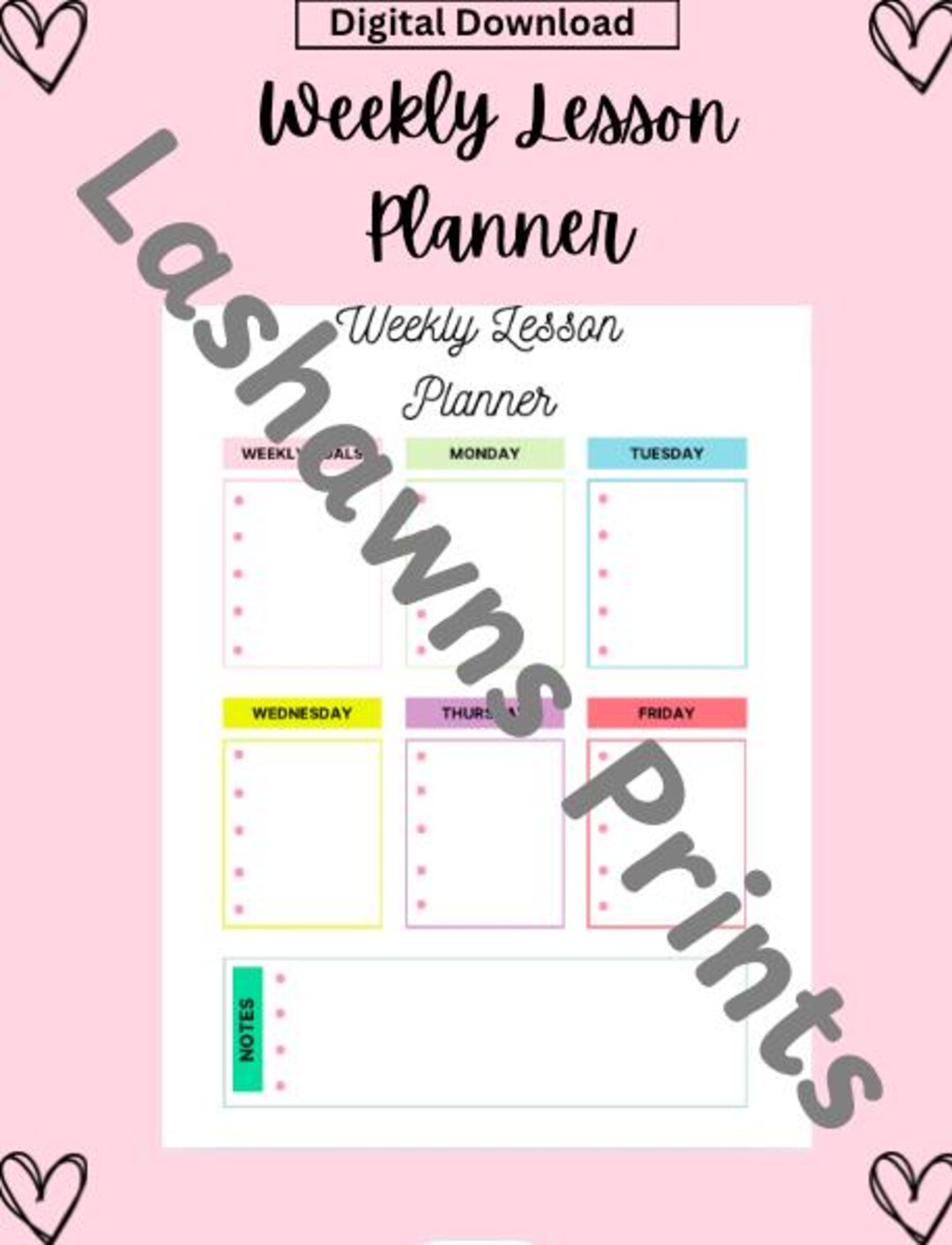 Digital Lesson Planner| Teacher Planner| Lesson Planner Printable ...