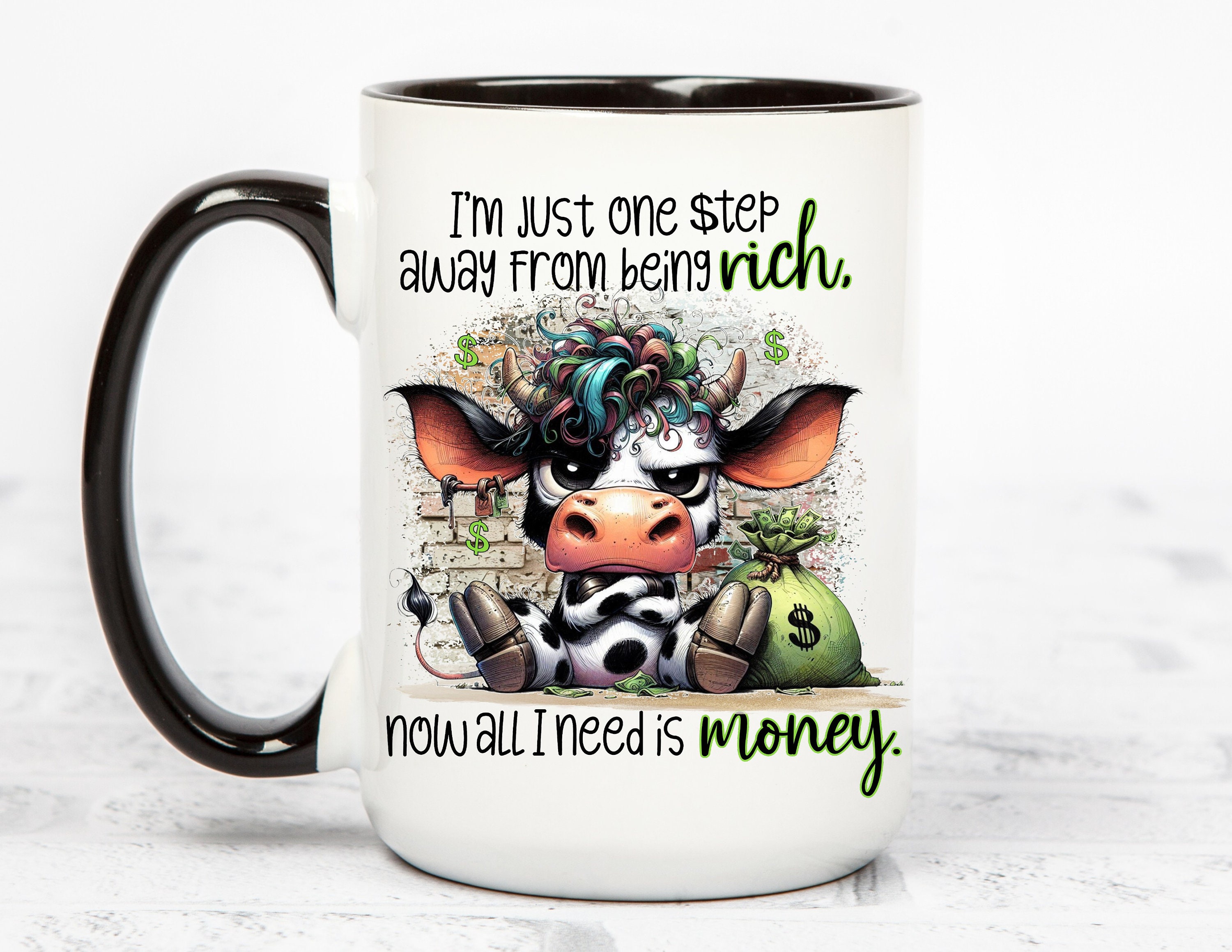 Crazy Cow With Money PNG, Sublimation Design, Cow Lovers, Sarcastic ...