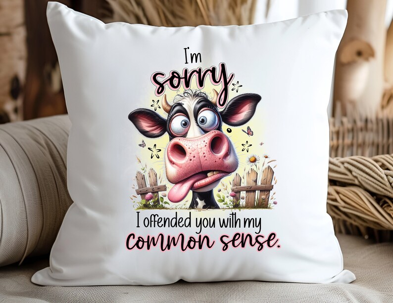I'm Sorry I Offended You PNG, Sublimation Design, Cow With Crazy Face ...