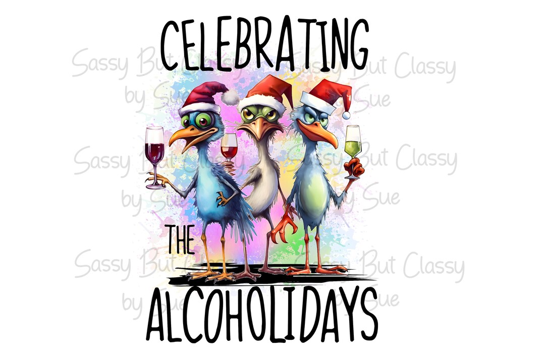 Funny Christmas PNG Funny Christmas Birds PNG Celebrating the - Etsy